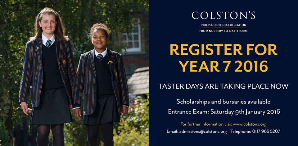 Colston's School in Bristol Announce Taster Days and Entrance Exams